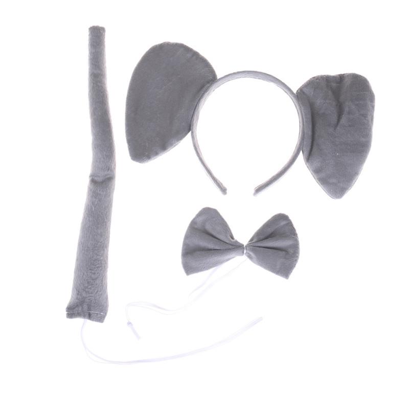 Buy 3Pce/Set Creative Elephant Animal Zoo Headband Ears Bow Tail Fancy ...
