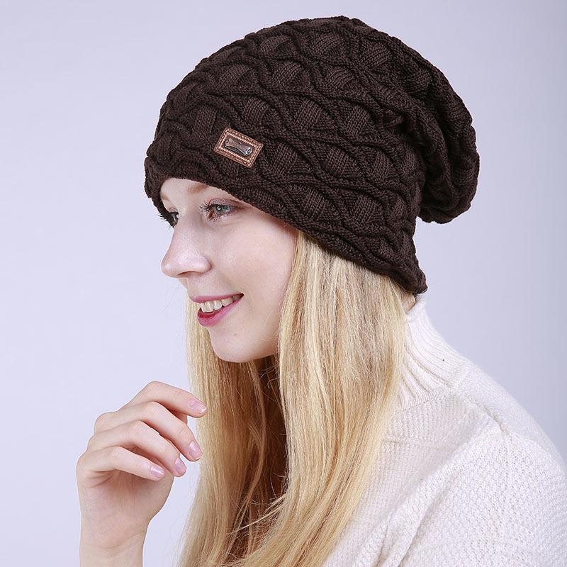 Buy European Style Thicken Warm Men and Women's Hats Wavy Knitted ...