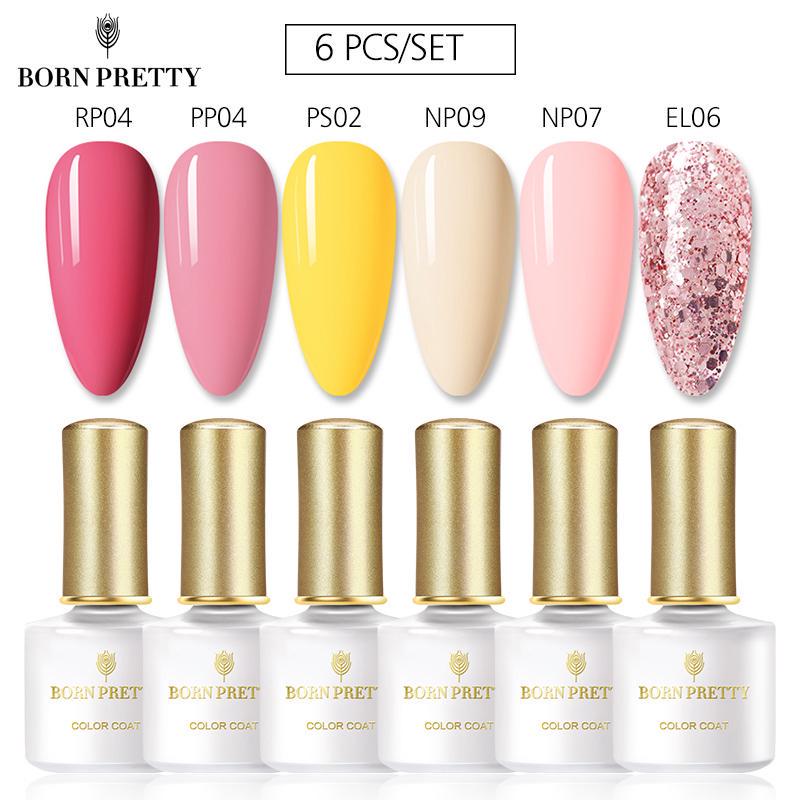 Buy BORN PRETTY Gel Nail Polish 6PCS/Set Semi -Permanent Varinsh Soak ...