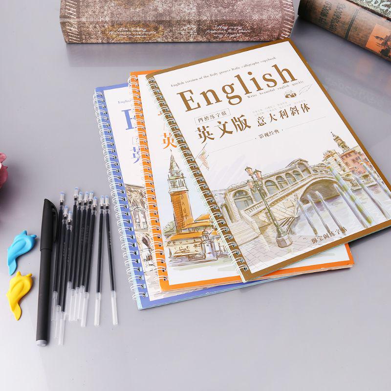 Reusable Groove Calligraphy Copybook English Italic Handwriting ...