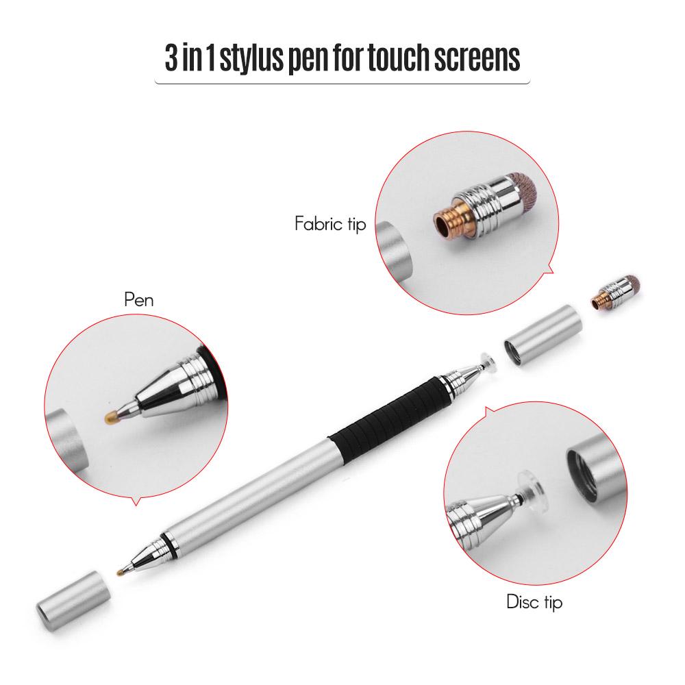Buy 3 In 1 Precision Stylus Pen with Refill and Disc Tip and Fiber Tip ...