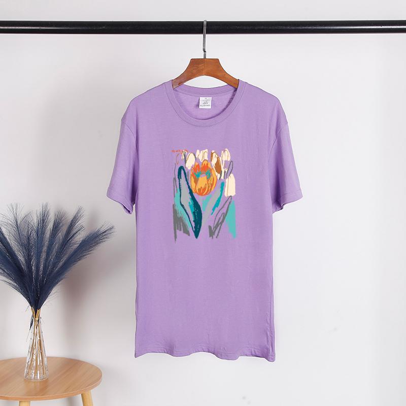 Cheap TWINFLAMES Summer Women Graphic Flower Floral Print T-shirt Girl ...