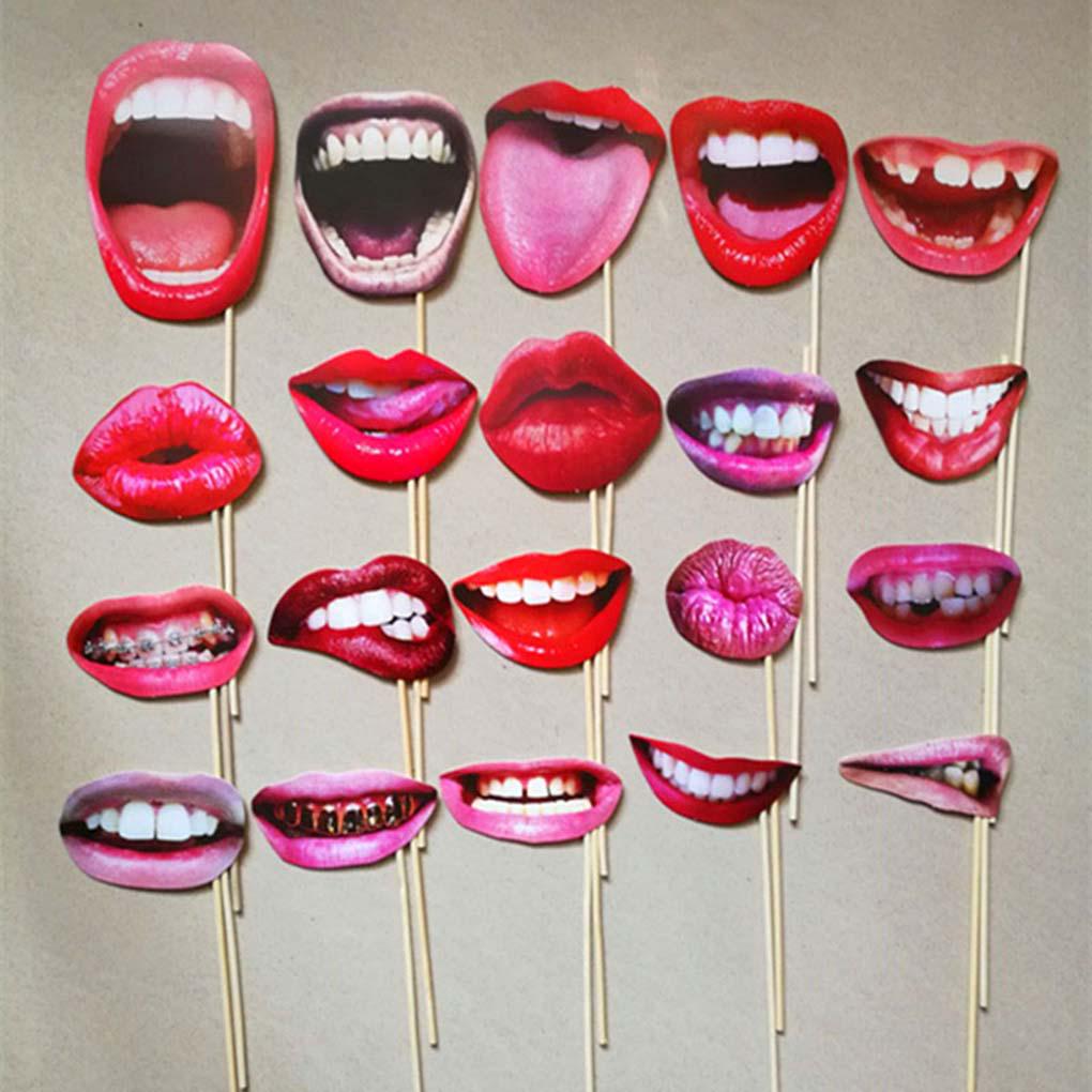 Buy 20Pcs/Lot DIY Colorful Sexy Lips Teeth Model Booth Photo Props ...