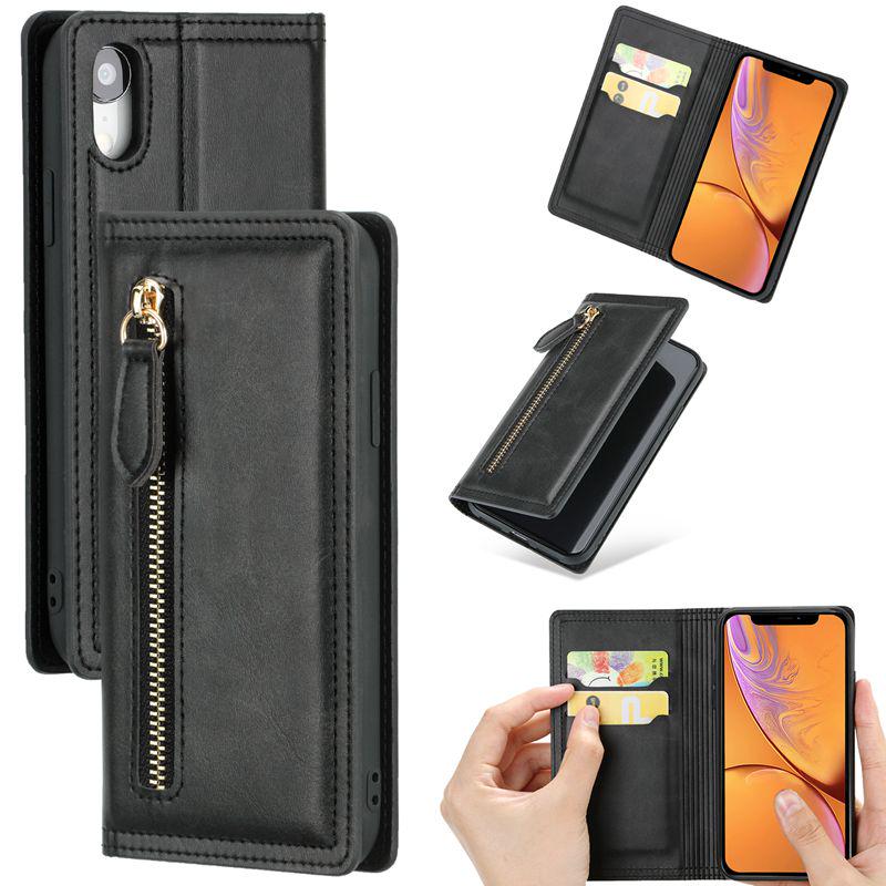 Buy Zipper Wallet PU Leather Phone Case For iPhone 6 7 8 11 XR XS MAX ...