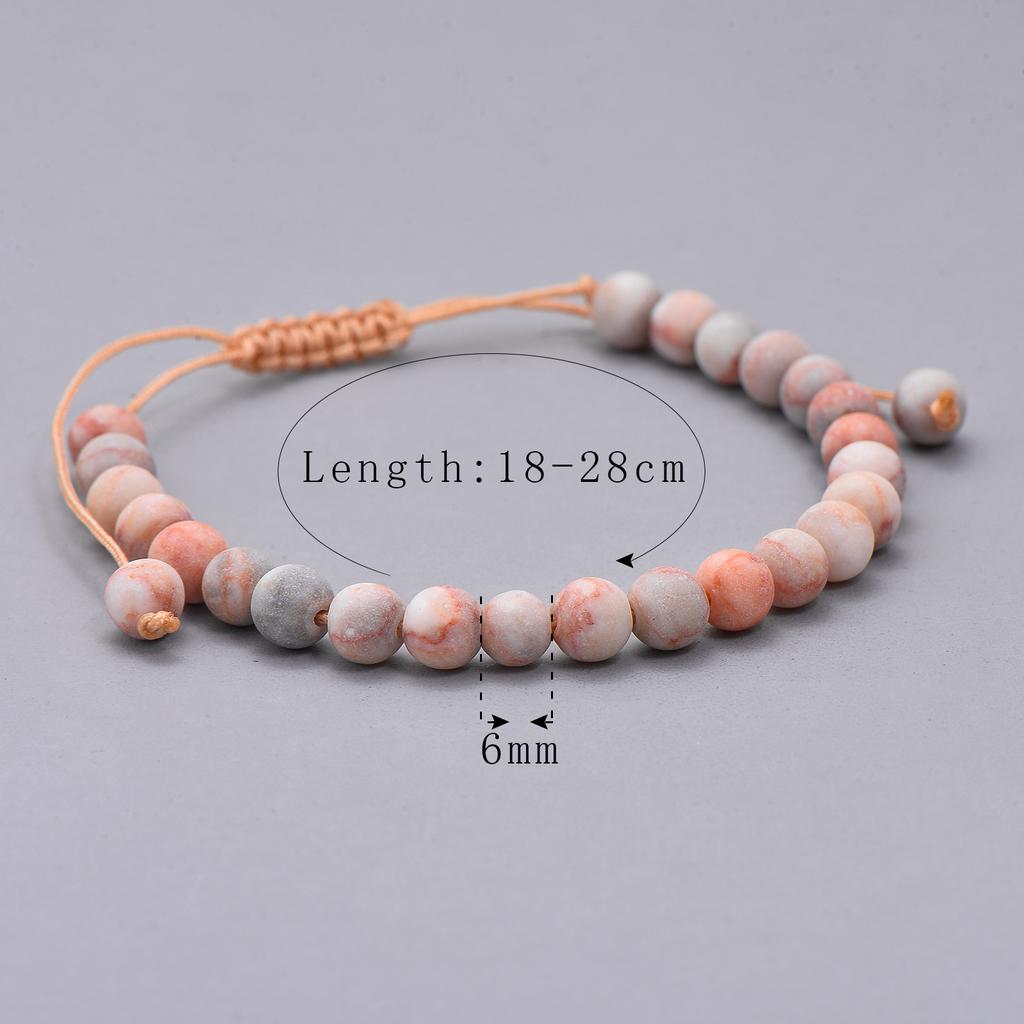 Natural Matt Beads Network Stone Bracelets Women Coffee Rope Braided ...