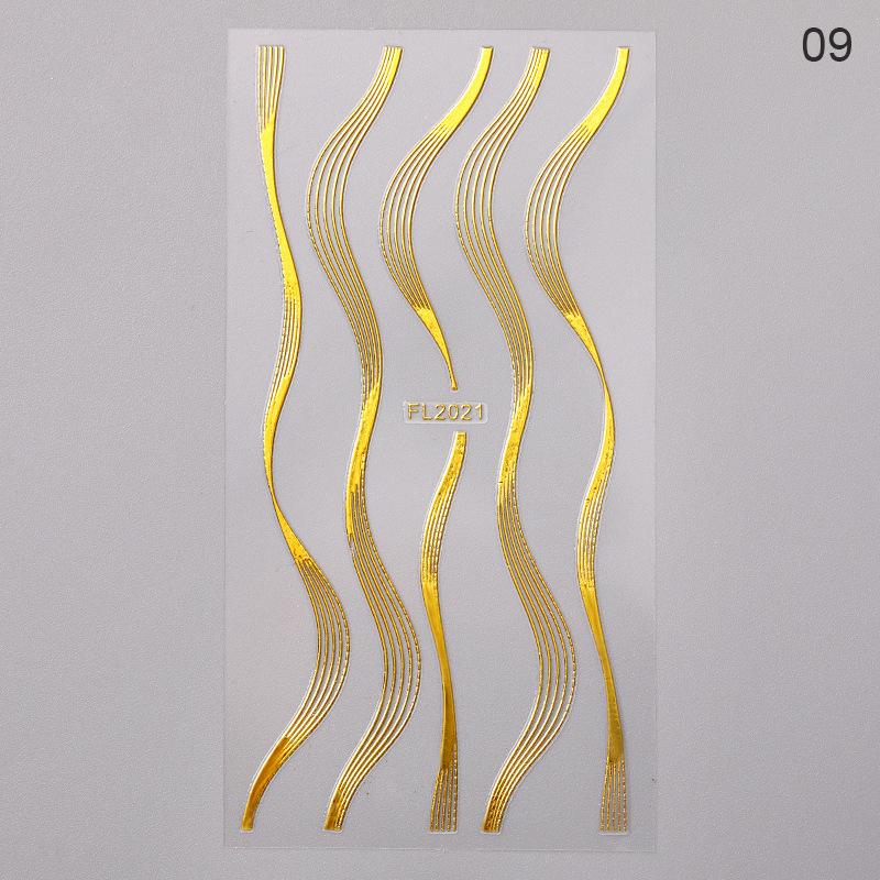 Buy Rose Gold Striping Tape Nail Design Stripe Lines Geometry 3D Slider ...