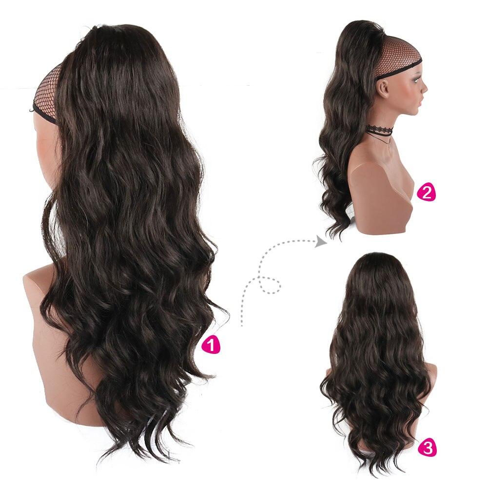 Buy Afro Drawstring Body Wave Ponytail Synthetic Clip In Hair Extension ...