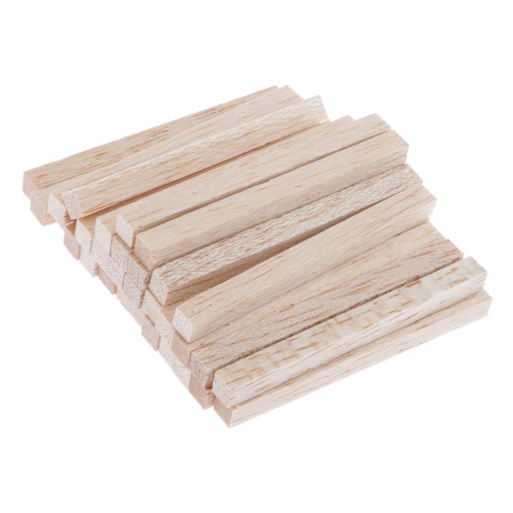 Buy 30x Unfinished Plain Balsa Wood Round Stick Dowel Rod DIY Craft ...