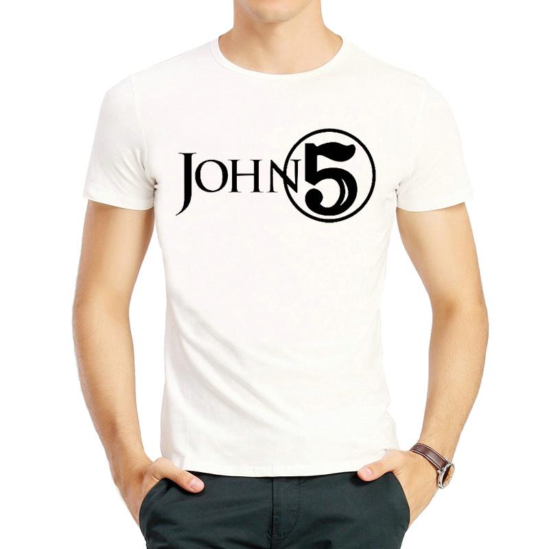 Buy John 5 T-shirt Short Sleeve Street Fashion White Color Star John 5 ...