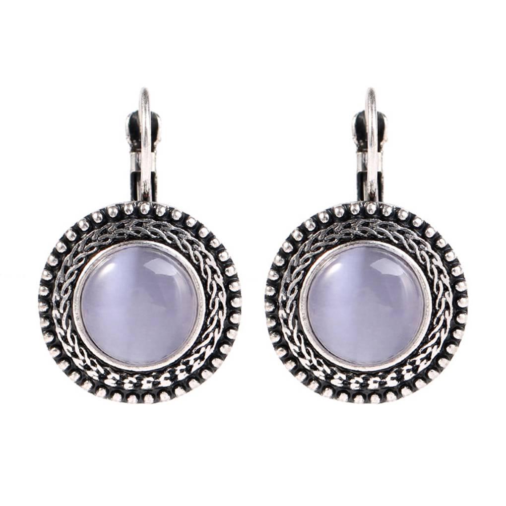 Cheap 1 Pair Boho Big Round Stone Drop Earrings Women Girls Ear Jewelry ...