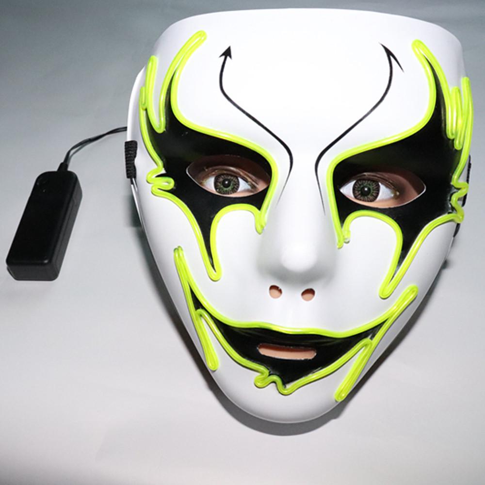 Buy Fashion Halloween Sound Reactive Full Face LED Light Up Mask Dance ...