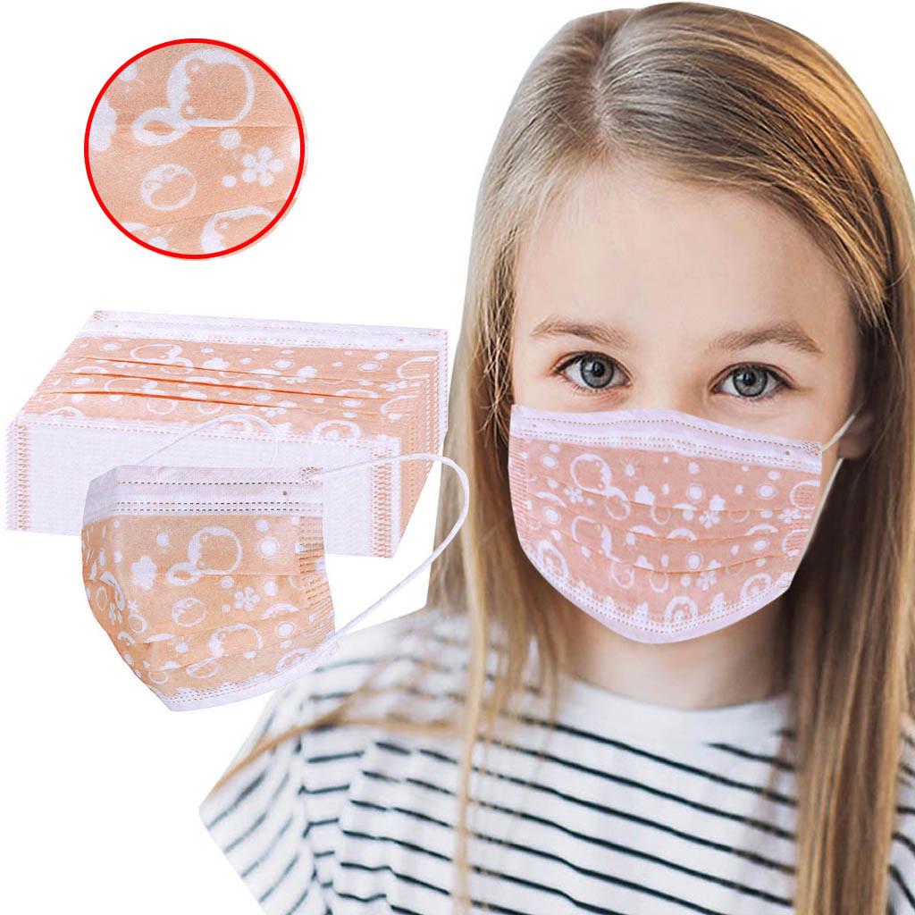 Buy 50PC Cartoon Pattern Face Mask 3-Ply Ear Loop Children's Disposable ...
