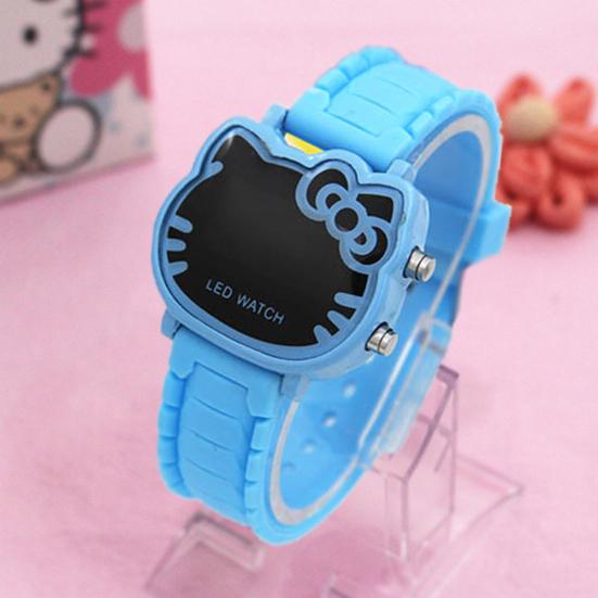 Buy Electric Band Silicone LED Cute Hello Kitty Digital Watch Wrist ...