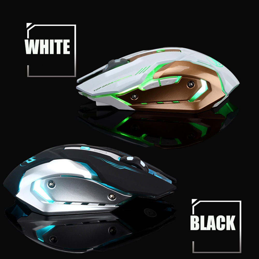 Buy QI Rechargeable Wireless Silent Mouse LED Backlit USB Optical ...