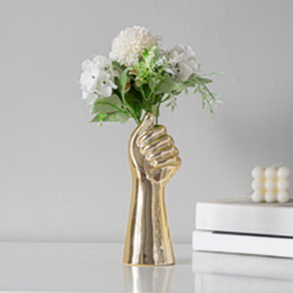 Buy Ceramics Vase Nordic Style Hand Vase Flowers Modern White at ...