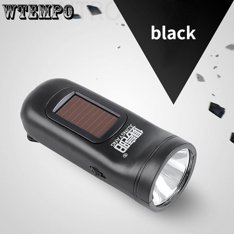 Solar Rechargeable Flashlight Outdoor LED Hand Crank Power 3W Mini ...