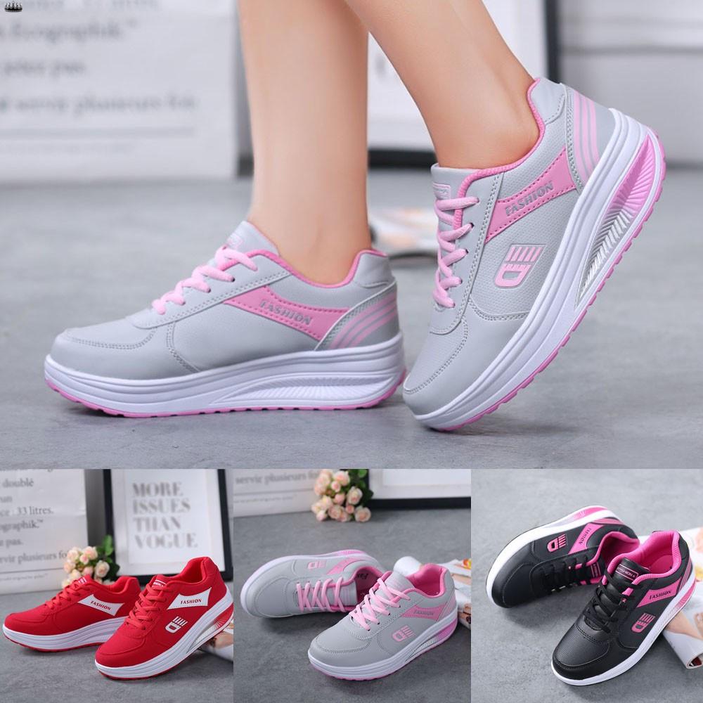 Buy Fashion Women Heightening Soft Bottom Rocking Shoes Sneakers ...