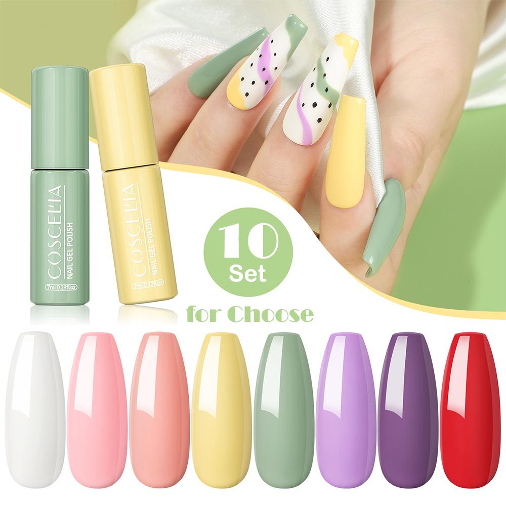Buy COSCELIA 4/6/8 Colors Gel Nail Polishes Kit 7ML Gel Nail Varnish ...
