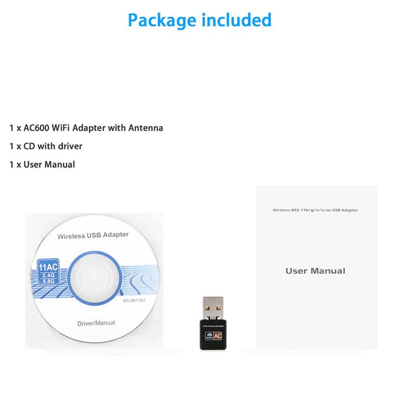 Cheap 600Mbps Dual Band 2.4G/5G Hz Wireless Usb Wifi Network Adapter ...