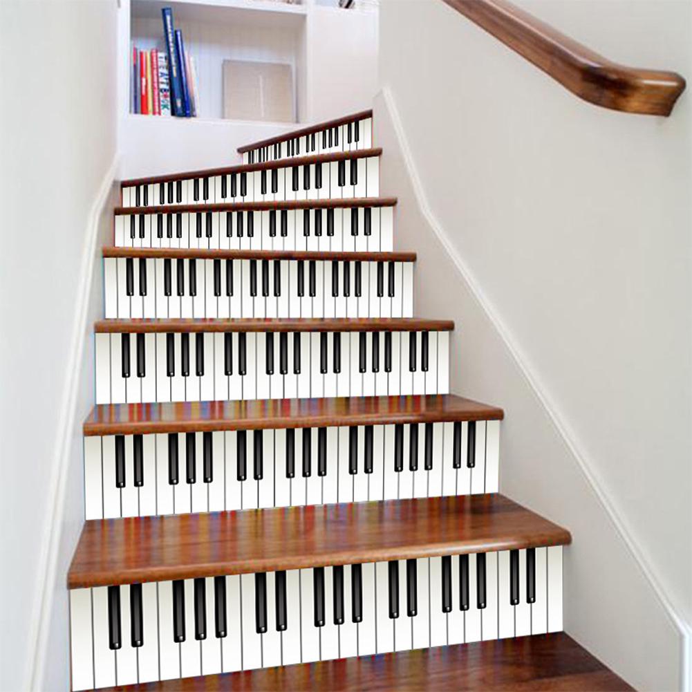 Keyboard 2Pcs Stairs Decal Removable Ornament Home Decoration Piano ...