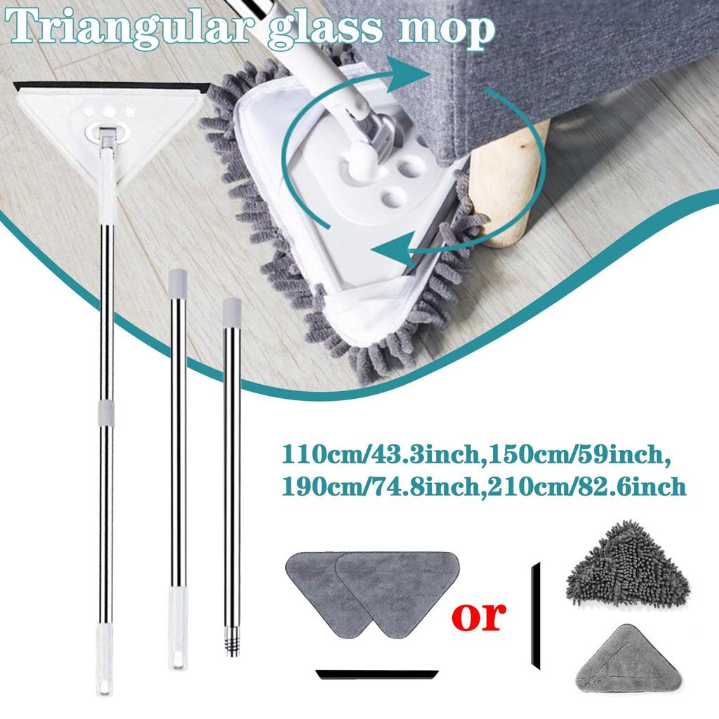 Extendable Triangle Mop 360 Rotatable Adjustable Cleaning Mop Reusable ...