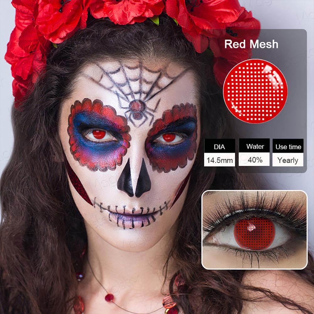 Buy Red Demon Cosplay Eye Contacts Manson Halloween Contact Lenses For ...