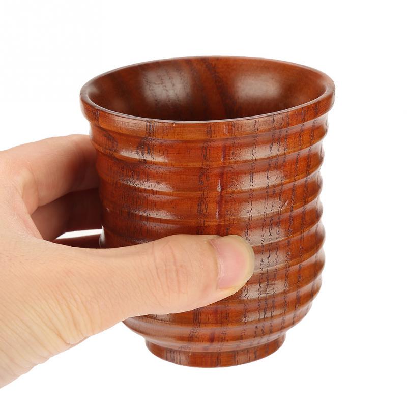 Classical Natural Cylindrical Shape Wood Thread Water Teacup Gift Cup ...