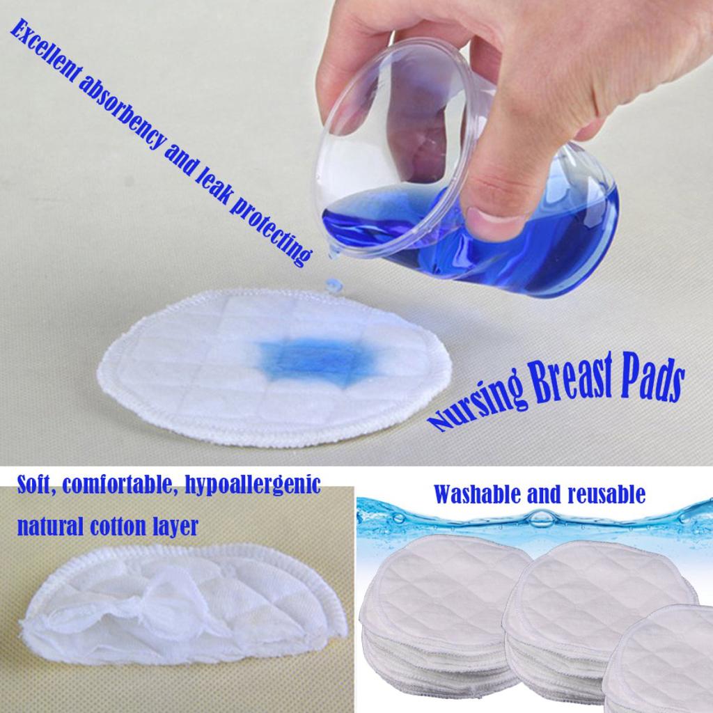 Buy 12pcs Reusable Nursing Breast Pads Washable Soft Absorbent Feeding ...