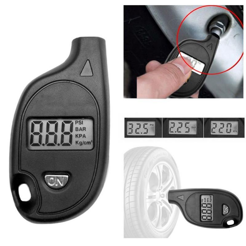 Mini Digital Tire Pressure Alarm Barometer Keychain Portable Mini LCD ...