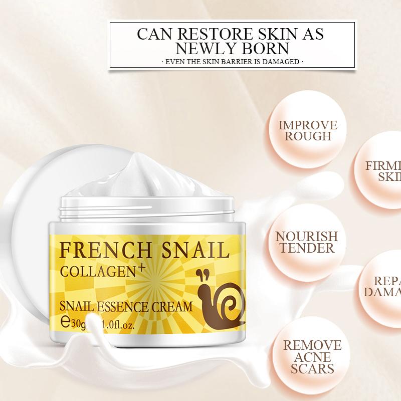 Buy Snail Face Cream Collagen Anti-Wrinkle Whitening Facial Cream Hyaluronic Acid Moisturizing ...