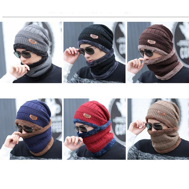 Buy Hat Men's Knitted Wool Outdoor Fashion Thick Plus Cashmere Warm Ear ...
