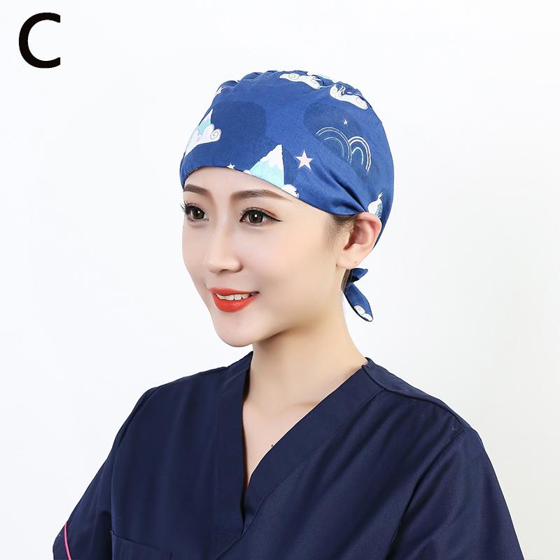 Buy 1PC High Quality Work Hat Floral Printing Nurse Hat Head Protection ...