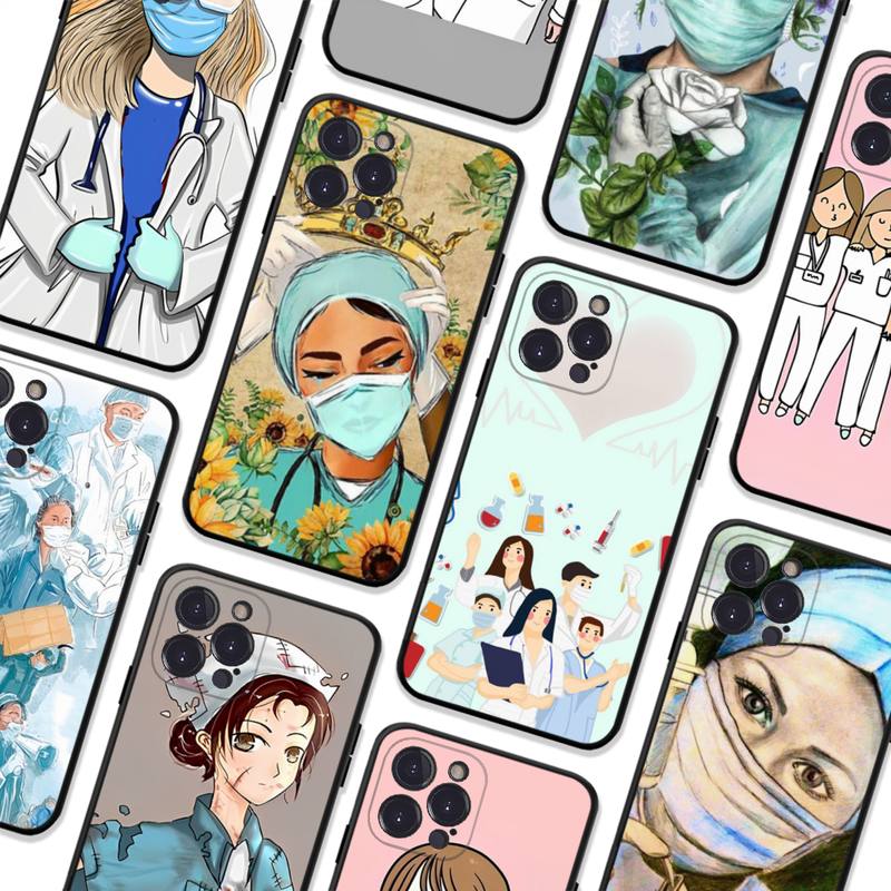 Cartoon Medicine Doctor Nurse Phone Case For iPhone 8 7 6 6S Plus X SE ...