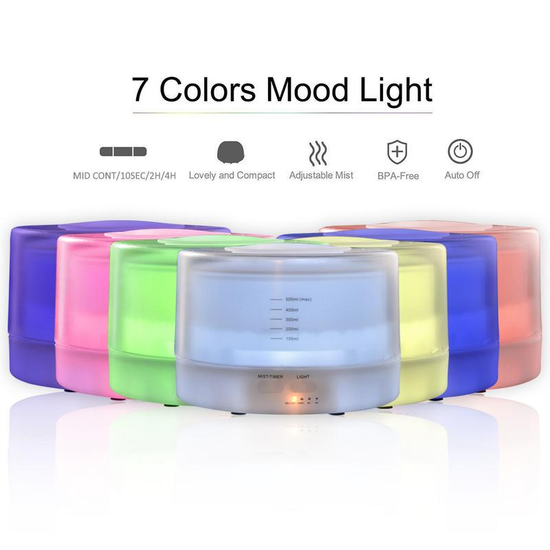 Buy 500ML Remote Control Ultrasonic Colorful Fragrance Aroma Essential ...