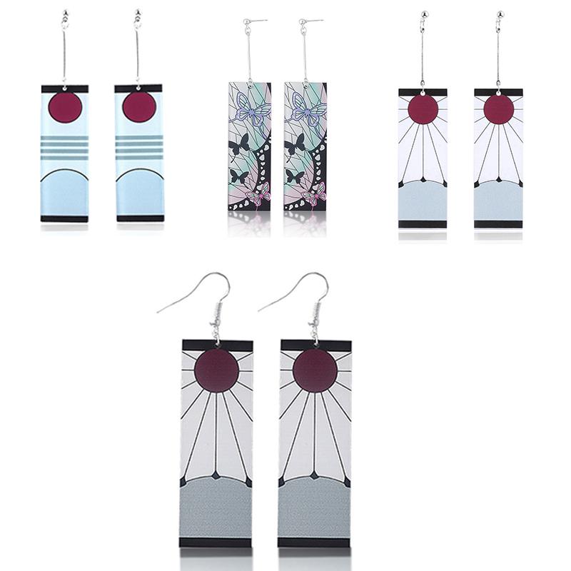 Buy 1 Pair Acrylic Cosplay Prop Anime Demon Slayer Earrings Kimetsu No ...