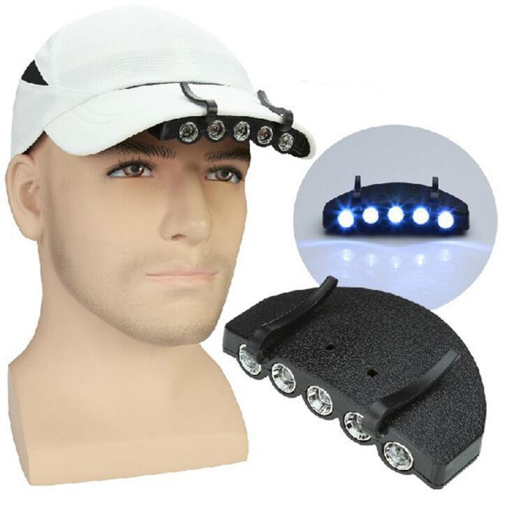 Buy 5LED Hat Cap Clip Light Lamp Headlamp Headlight for Fishing Camping ...