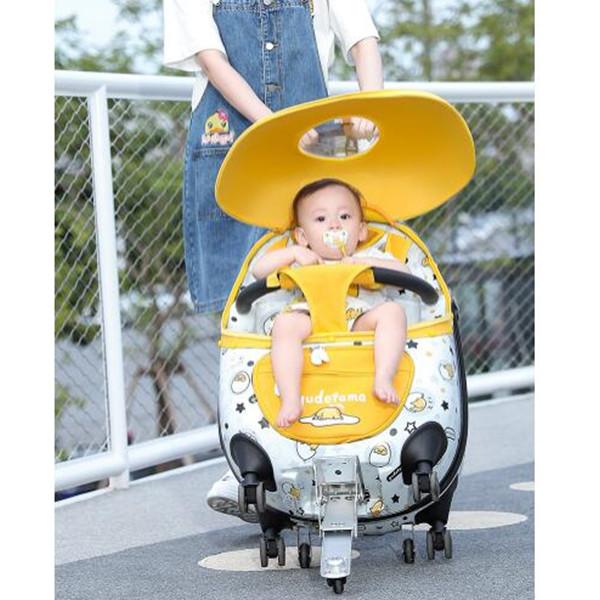 Buy Baby Cart Trolley Case Trojan Can Sit Suitcase 2 in 1 Function ...