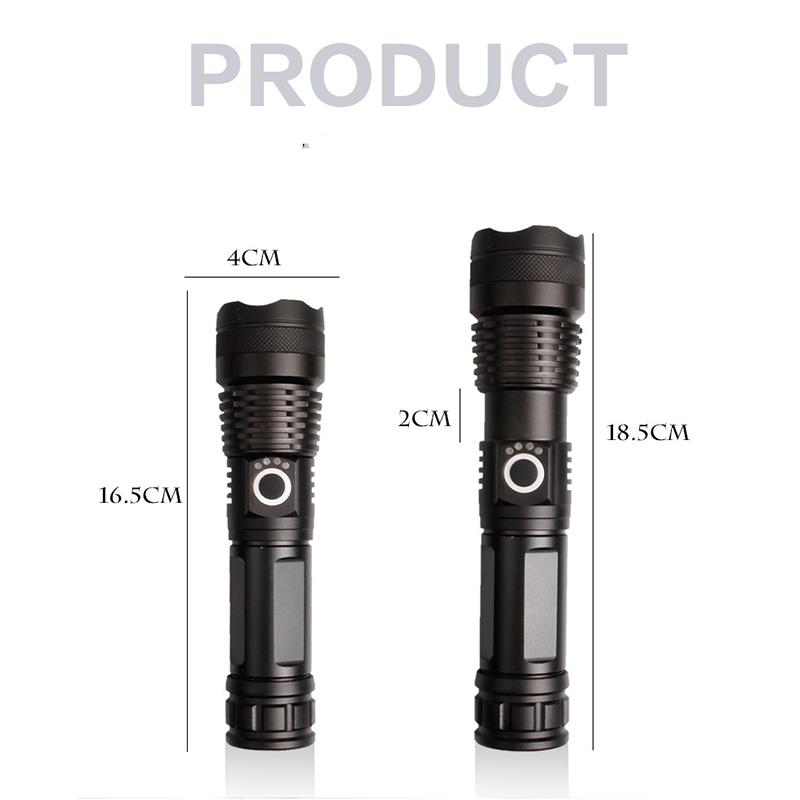 Koupit XHP50 Aluminum Alloy Telescopic Flashlight LED Power Display USB ...
