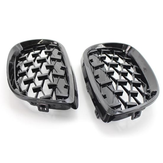 2Pcs Front Black Wear-resistant Grille Grill Anti-corrosive Bright ...