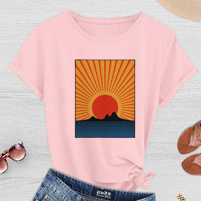 Sun Rays Fashion Style Design Women T -Shirt Vintage Male Tops Short ...