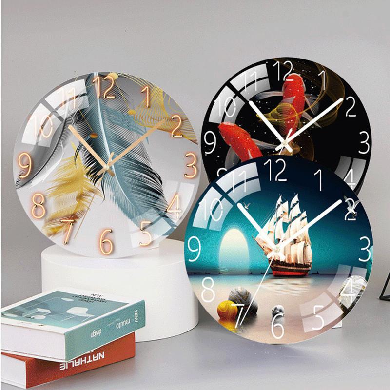 Buy 30cm Nordic Modern Glass Wall Clock Kitchen Creative Wall Watches ...