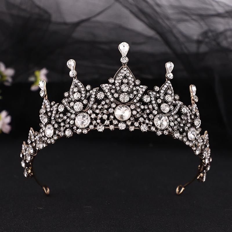💰Cumpără Vintage baroc de aur de cristal Coroana Mireasa Tiara Retro ...