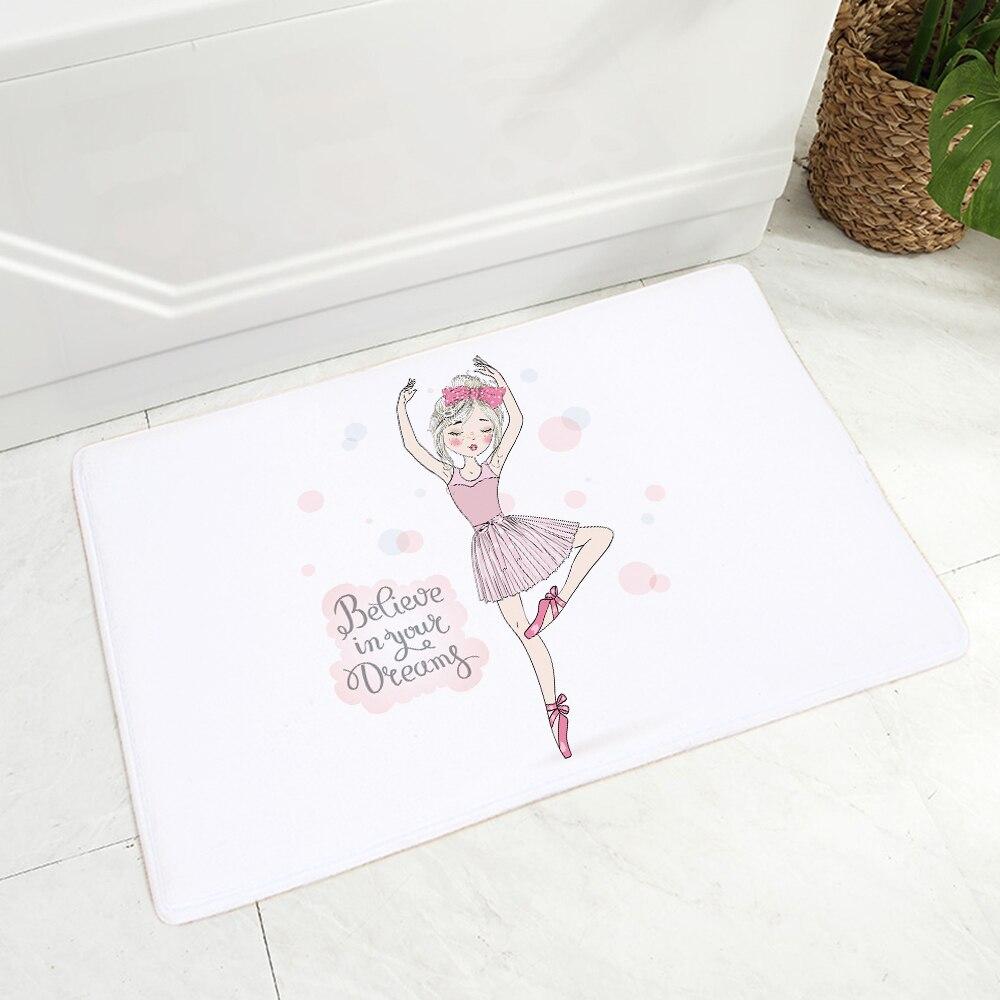 Cute Ballet Girl Floor Mat for Children Room Mat Bedroom Non-Slip Decor ...