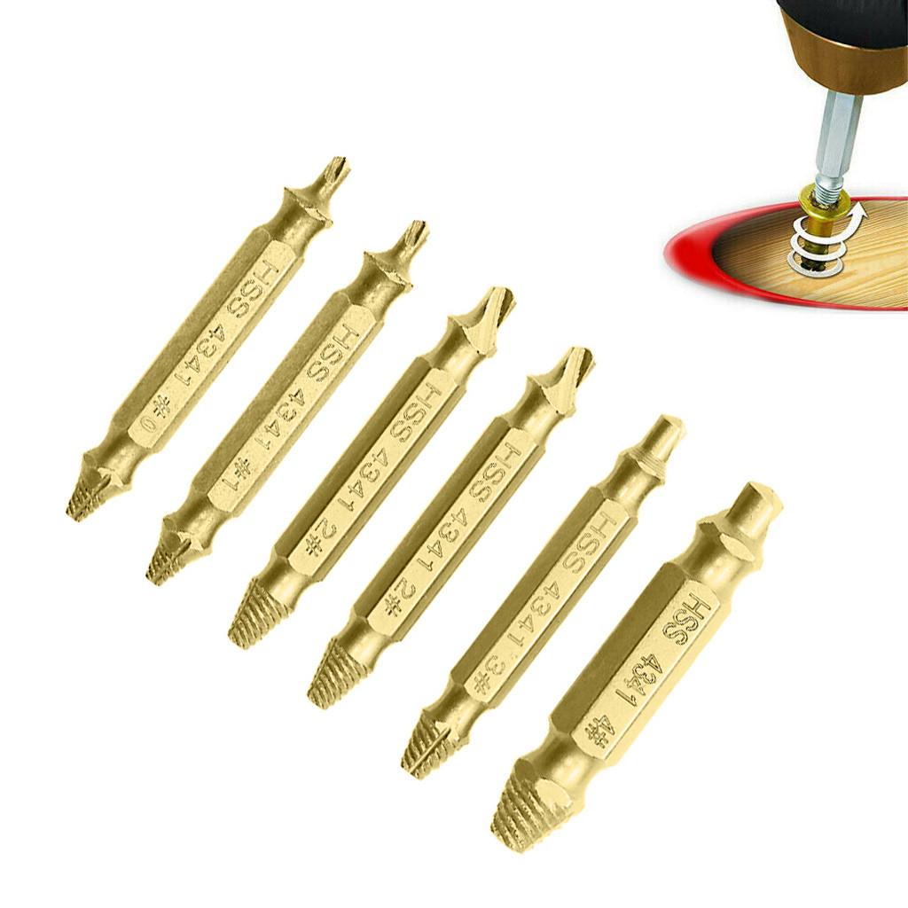 Buy Speed Out Screw Extractor Drill Bits 6 Pcs Tool Set Broken Bolt ...