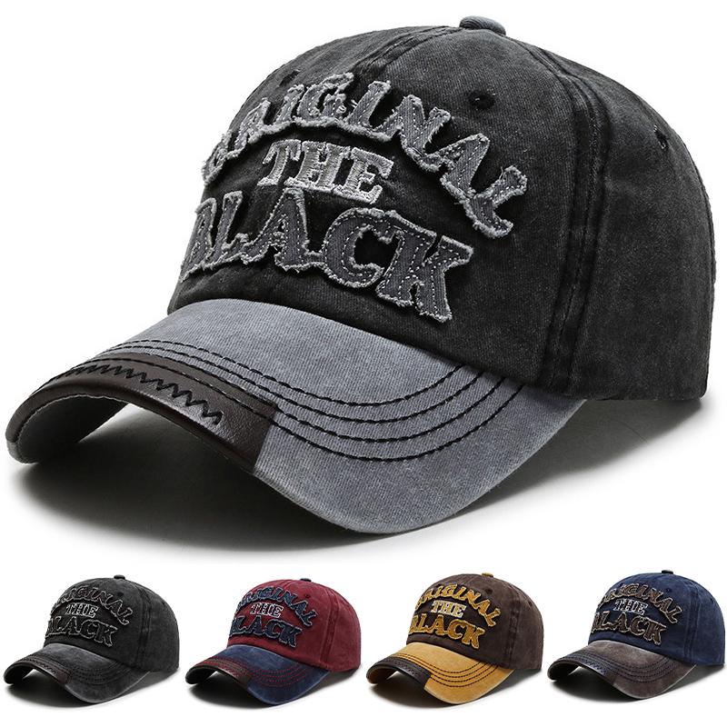 Satın alın Retro Embroidery Men Baseball Cap Washed Cotton Letter Caps ...