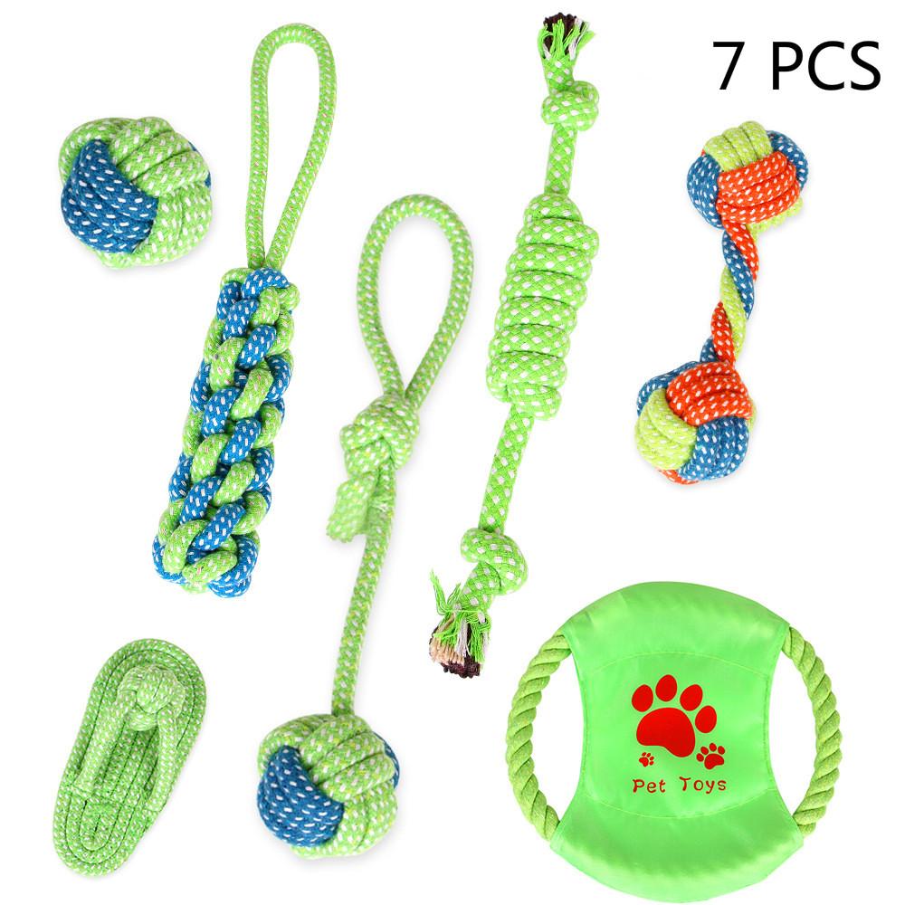 Buy Pet Products Dog Cotton Rope Toy Brush Teeth Clean Colorful Dog ...