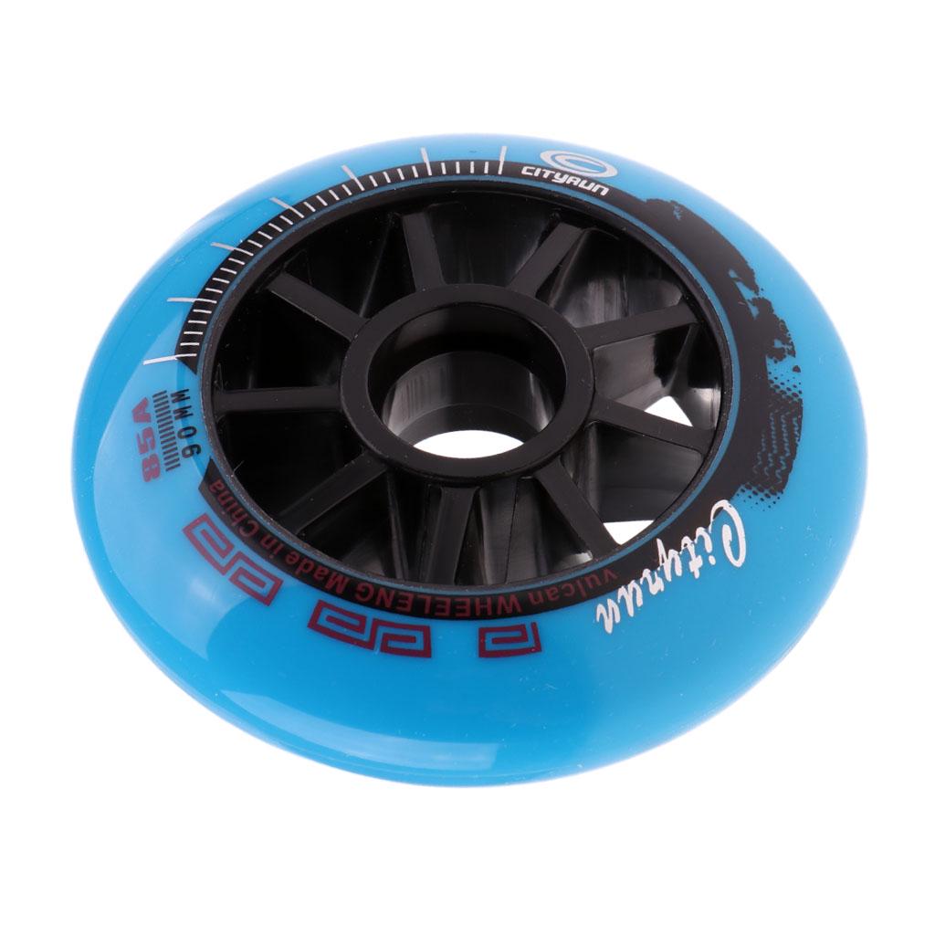 Speed Skating Wheels Outdoor Indoor Inline Skate Wheels Tool 90mm Black ...