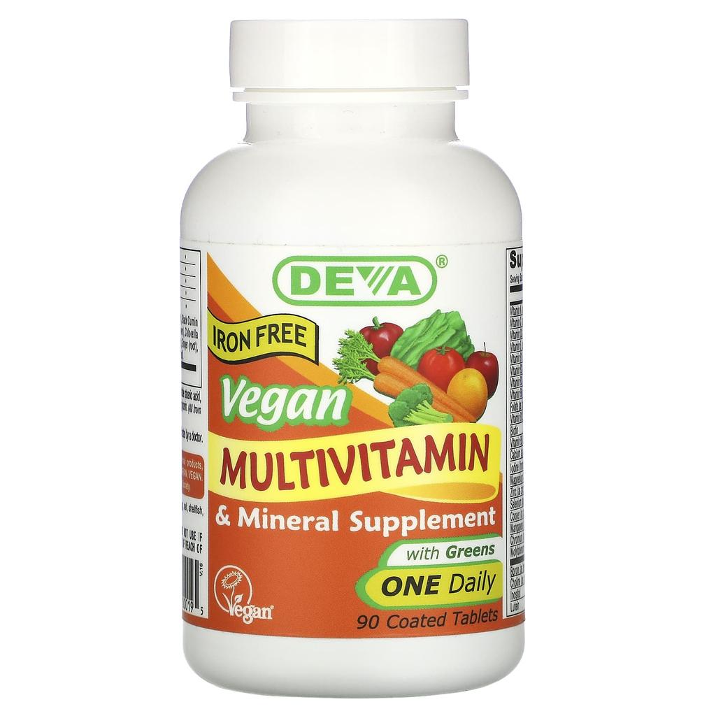Buy Deva, Vegan Multivitamin & Mineral Supplement with Greens, Iron ...