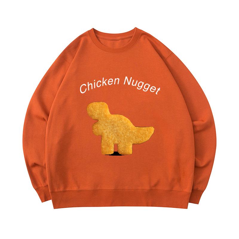 Buy Men's 300 GSM 100% Cotton Sweatshirt Chicken Nugget Dino Trex Funny ...