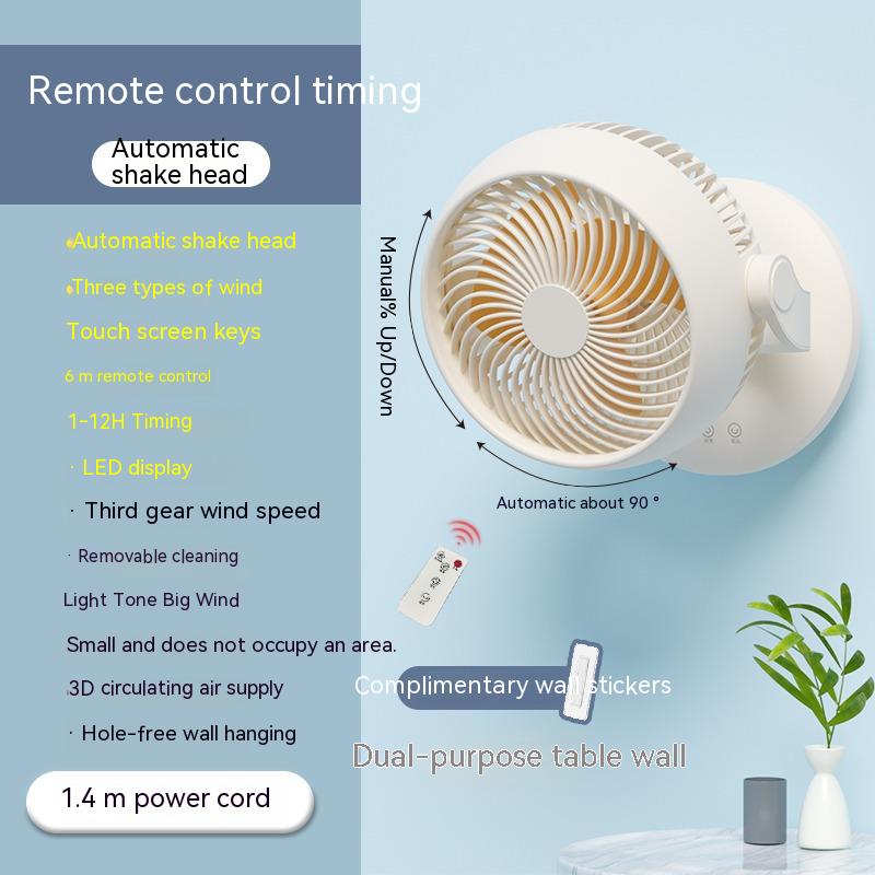 Cheap Wall-Mounted Electric Fan Household Wall Fan Punch-Free Kitchen ...